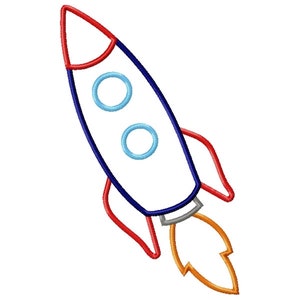 Space Rocket Machine Embroidery Design 3 Sizes, File Formats in Pes ...