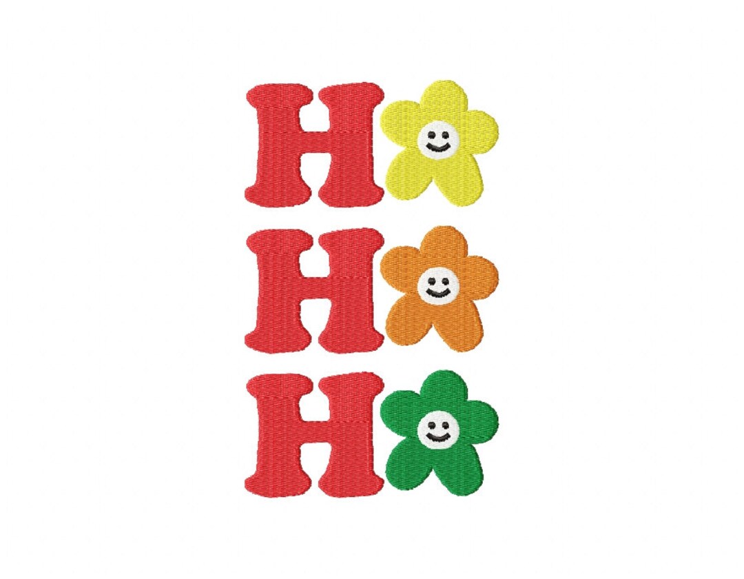 Ho Ho Ho Daisy Smile Embroidery Design 5 Sizes , File Formats in Pes ...