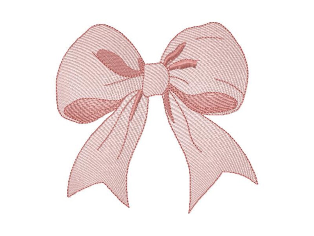Elegant Pink Bow Embroidery – 4 Sizes – Instant Download – Pes, Dst ...