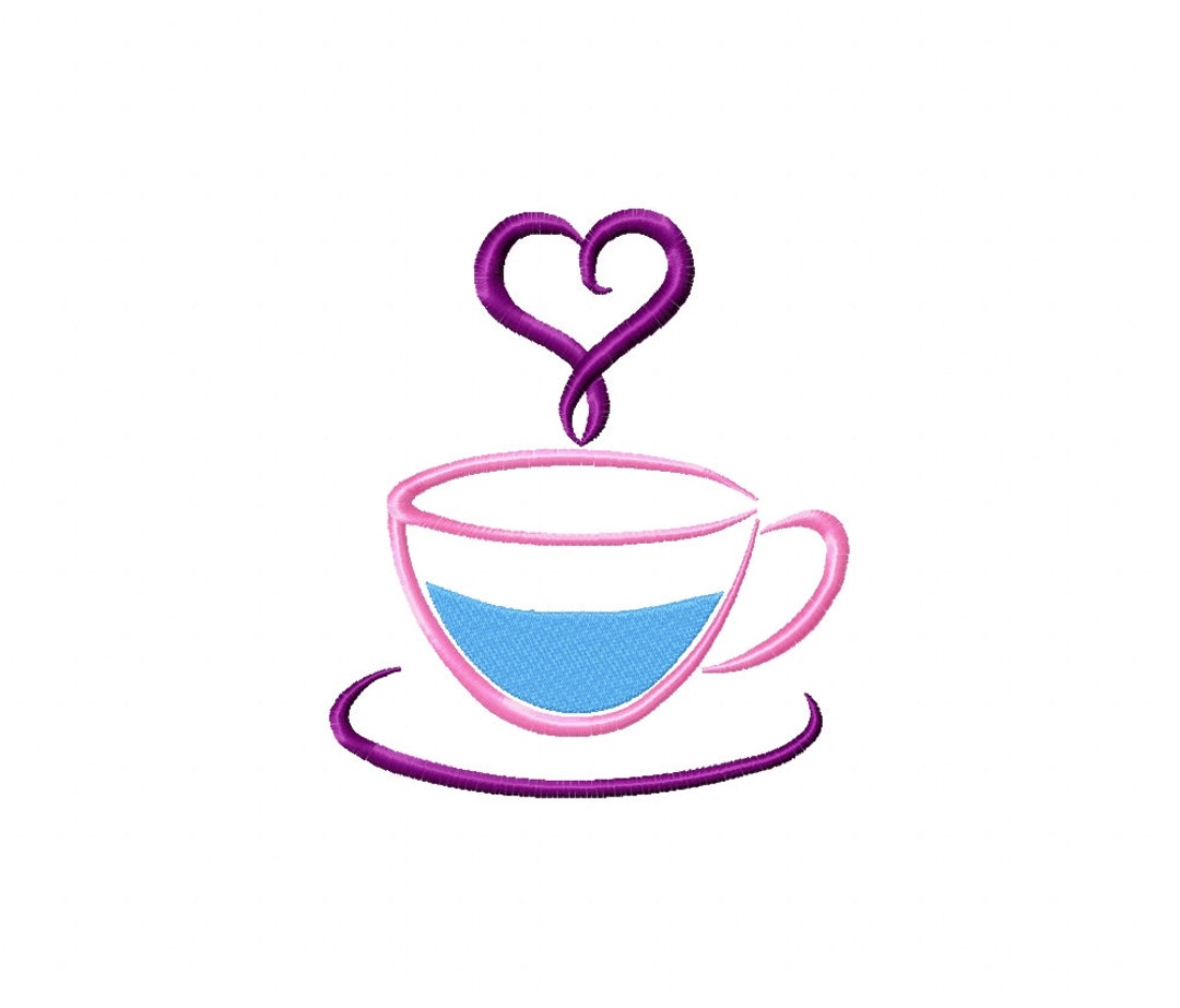 Cup Tea Embroidery Designs File Formats in Pes, Dst, Jef, Xxx, Exp, Vip ...