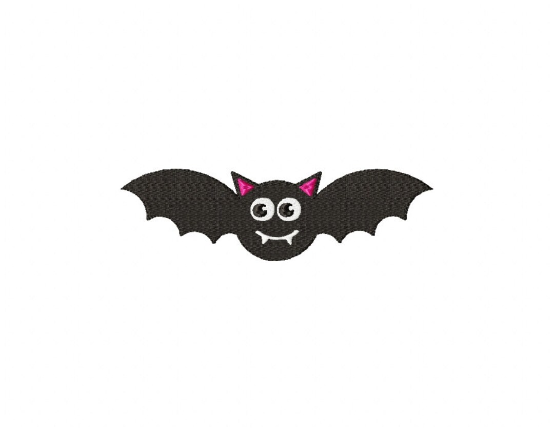 Halloween Bat Embroidery Design 5 Sizes , File Formats in Pes, Dst, Jef ...