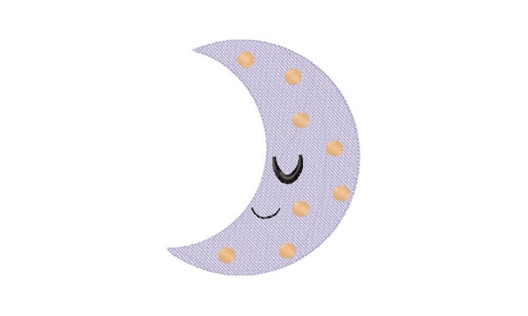 Smiley Face Moon Machine Embroidery Design 4 Sizes, File Formats in Pes ...