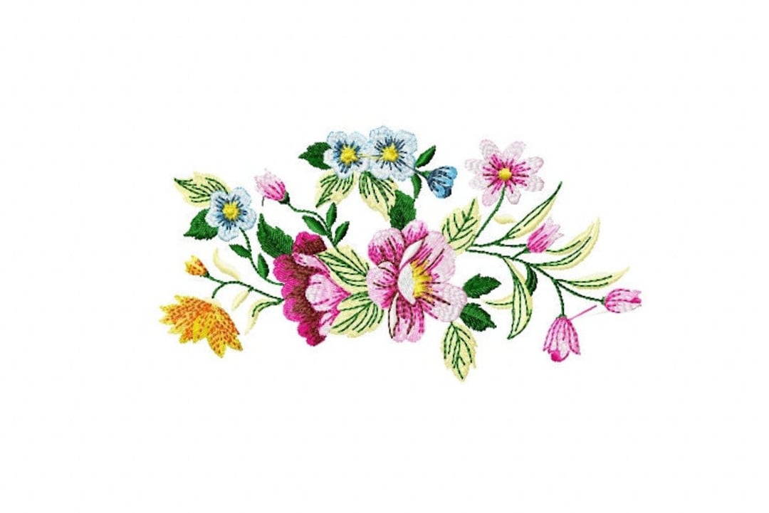 Flowers Embroidery Designs File Formats in Pes, Dst, Jef, Xxx, Exp, Vip ...