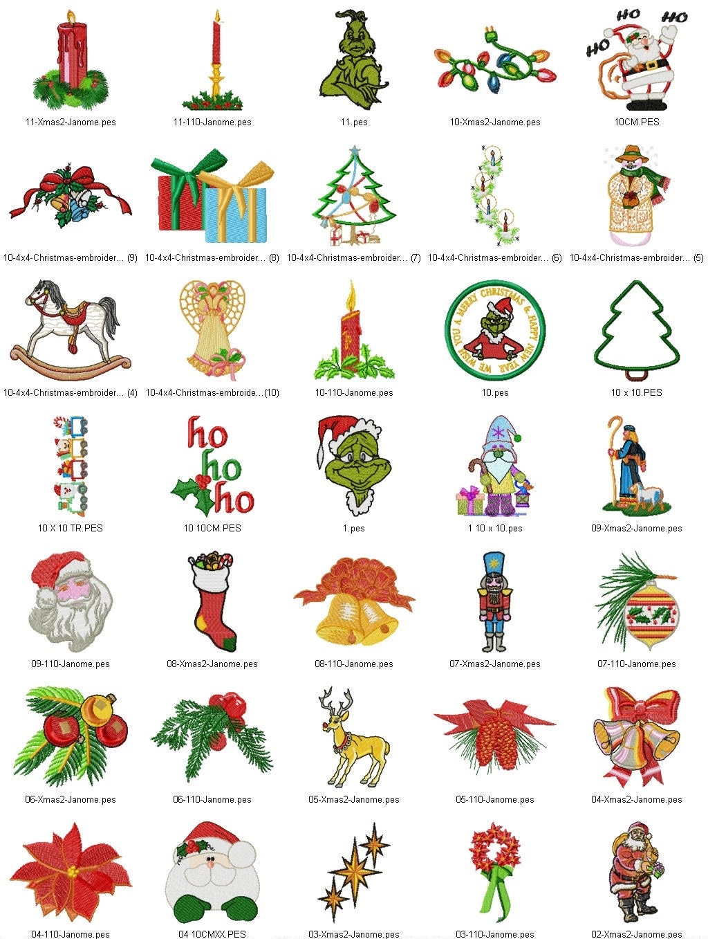 249 Christmas Embroidery Designs Bundle, Various Hoop Sizes , File ...