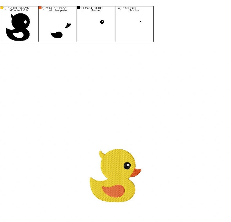 Duck Embroidery Design 5 Sizes File Formats in Pes Dst - Etsy