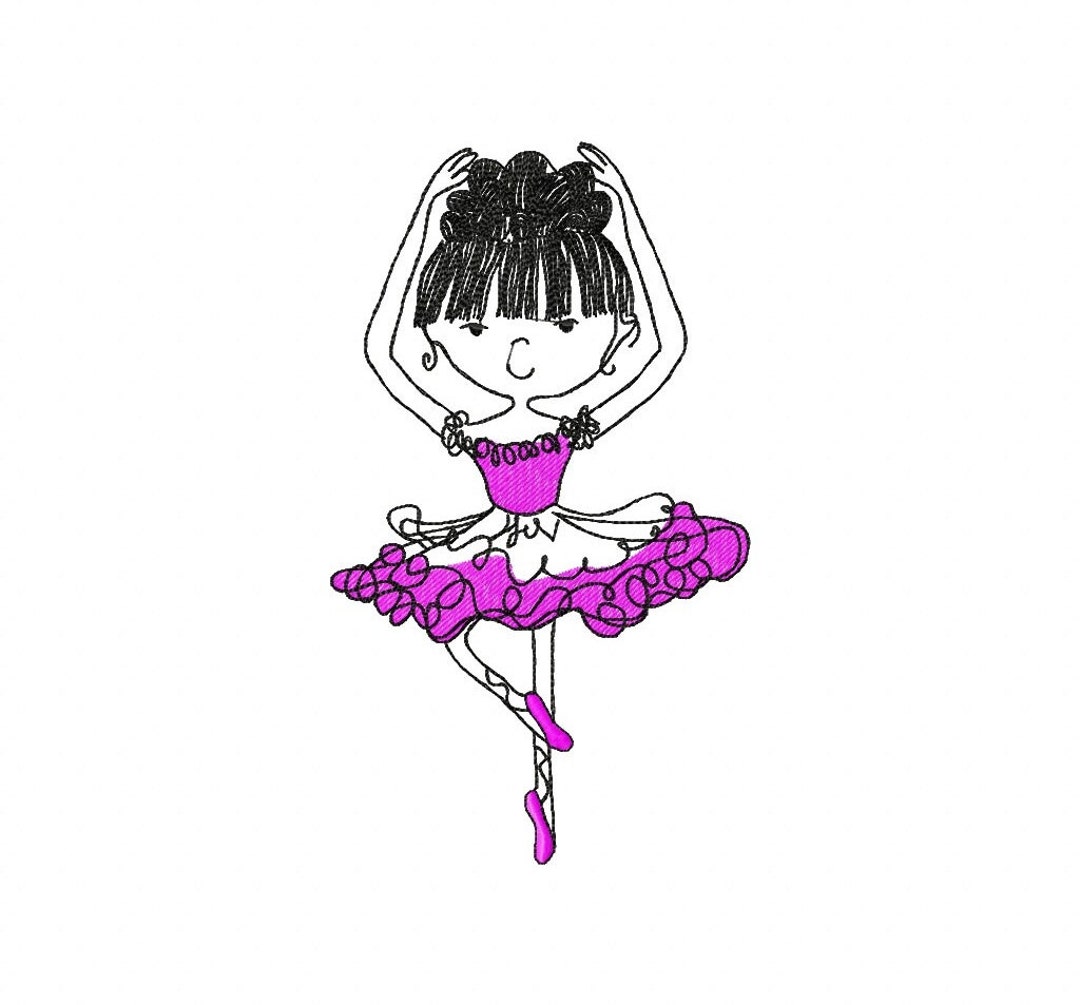 Ballerina Embroidery Design, Ballet Embroidery Design Pattern, Baby ...