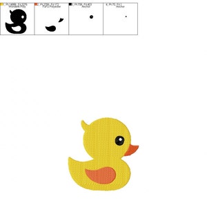 Duck Embroidery Design 5 Sizes , File Formats in Pes, Dst, Jef, Xxx ...