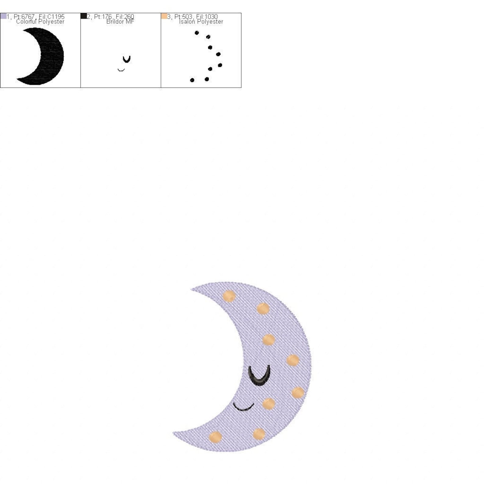 Smiley Face Moon Machine Embroidery Design 4 Sizes File - Etsy