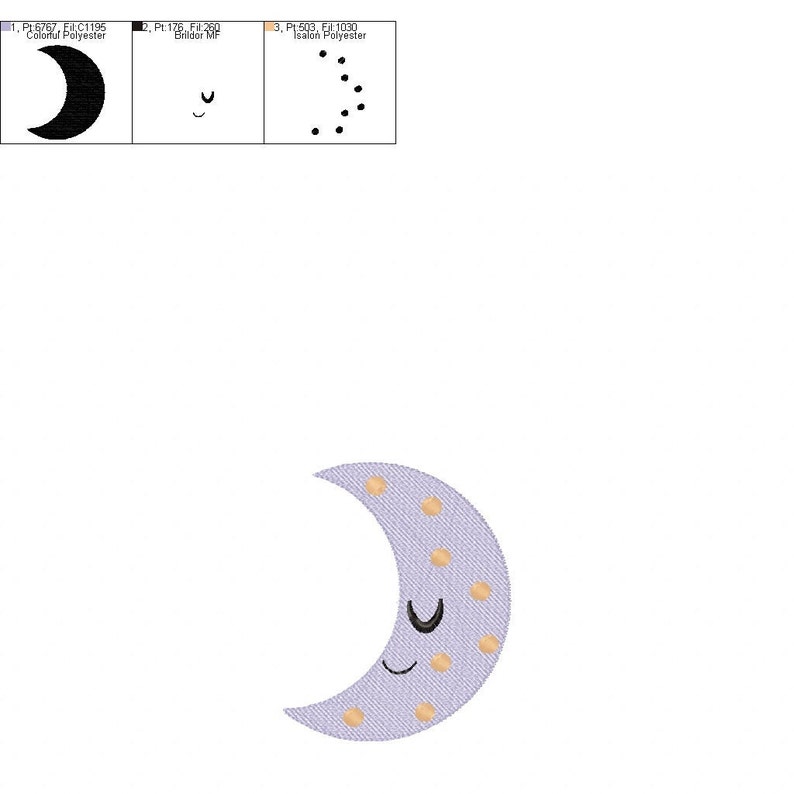 Smiley Face Moon Machine Embroidery Design 4 Sizes File - Etsy