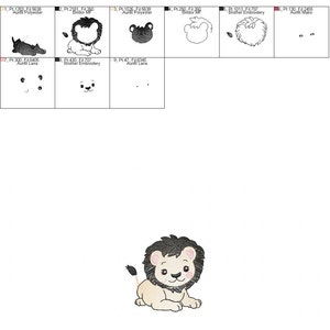 Lion Embroidery Design 4 Sizes , File Formats in Pes, Dst, Jef, Xxx ...