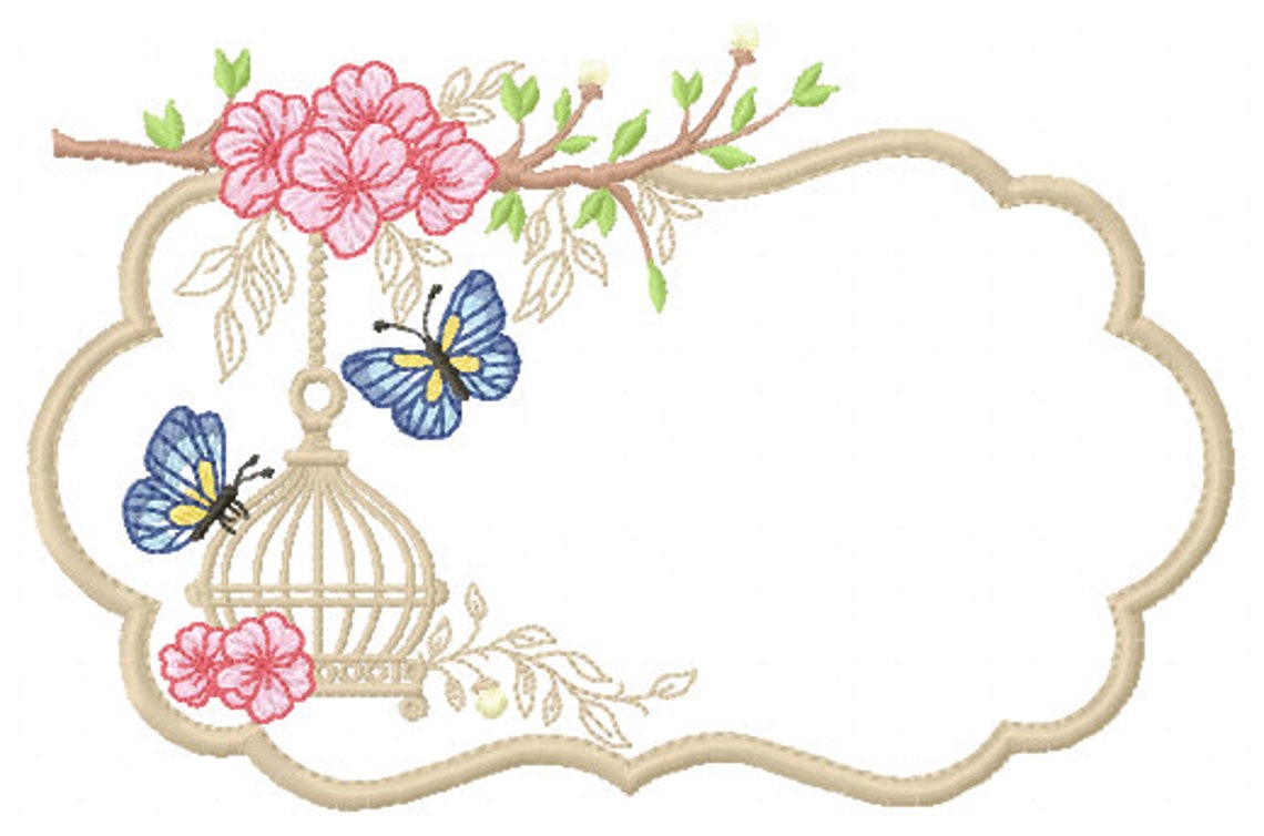Creative Cage With Butterfly Embroidery Design, Bird Cage Machine ...