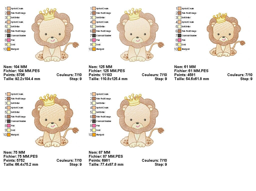 Safari Animals Embroidery Designs 4 Sizes Baby Embroidery - Etsy
