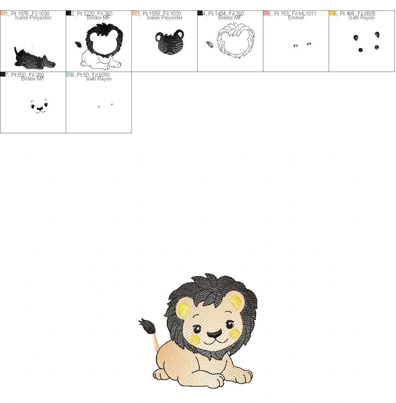 Lion Embroidery Design 4 Sizes File Formats in Pes Dst - Etsy