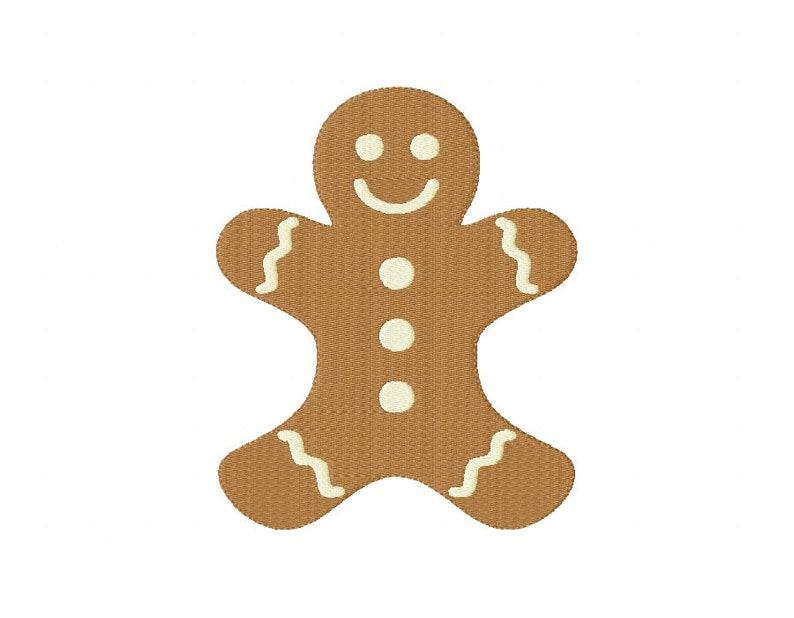 Gingerbread Man Embroidery Design 5 Sizes File Formats in - Etsy