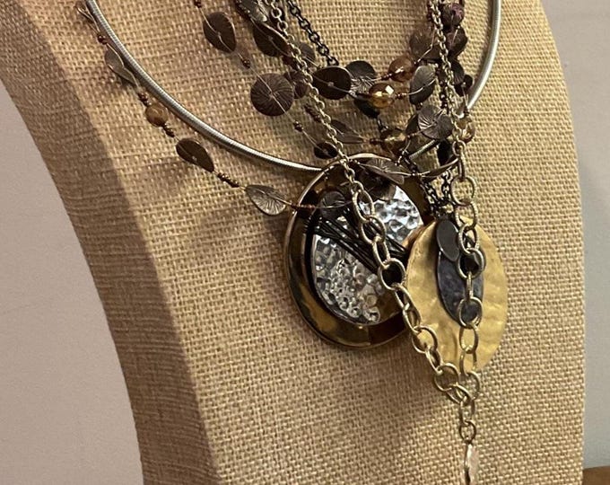 4 CHICO'S Vintage NECKLACES, Round Discs, Gold Tone Chains, Unique - Etsy