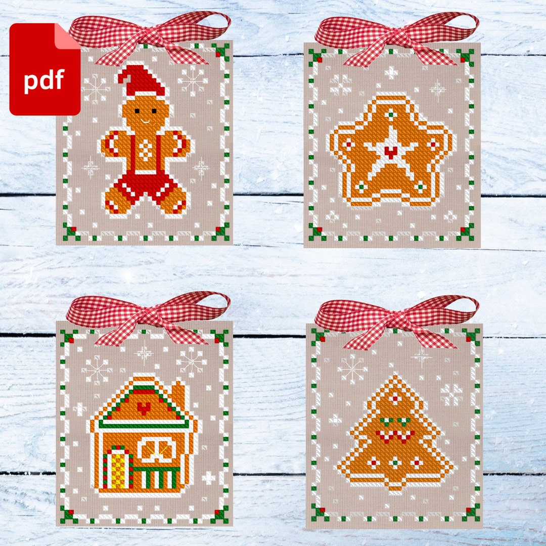 Gingerbread Cross Stitch Pattern Christmas Cross Stitch - Etsy