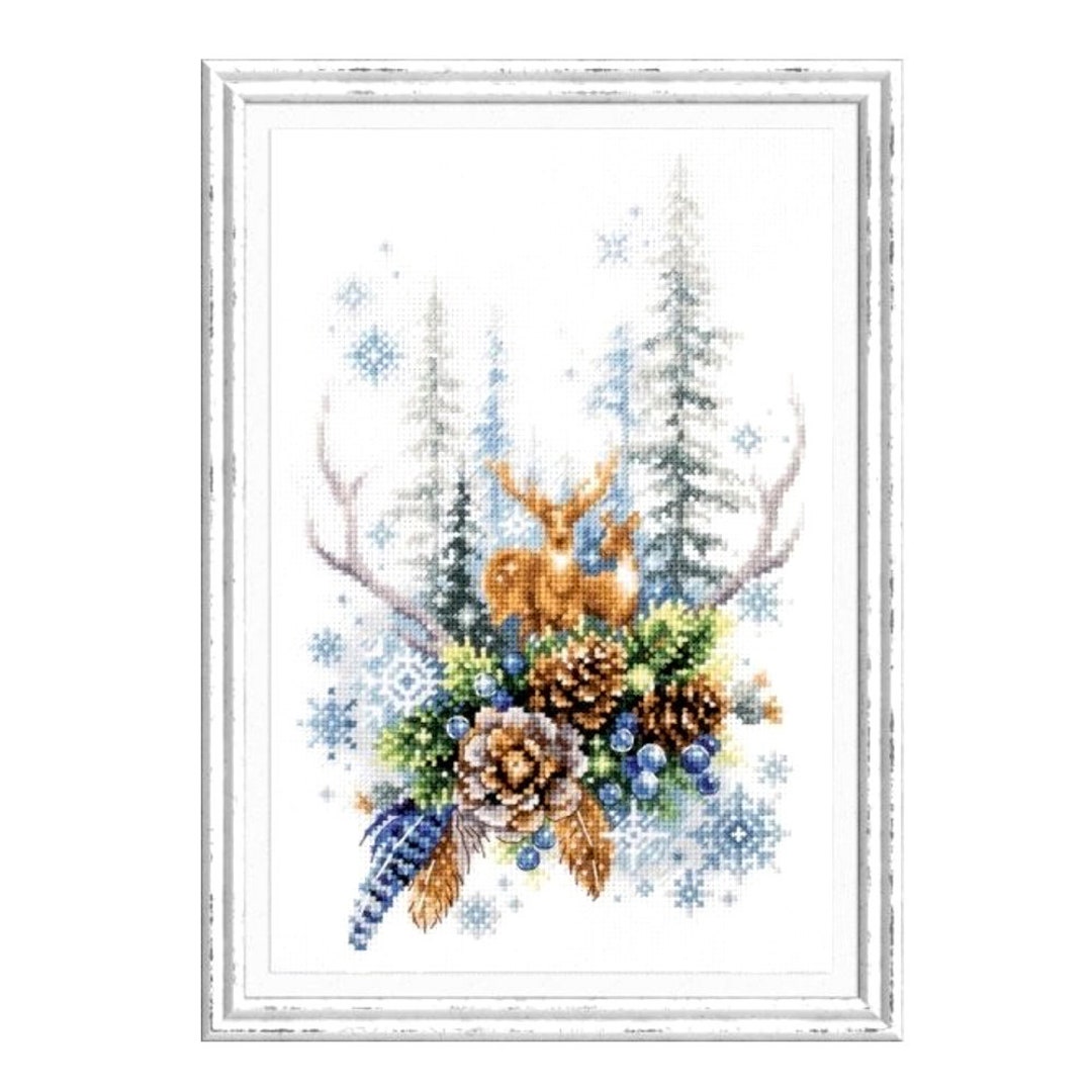 Kit Magic Needle Winter Forest Spirit Magic Needle Cross Stitch Deer ...