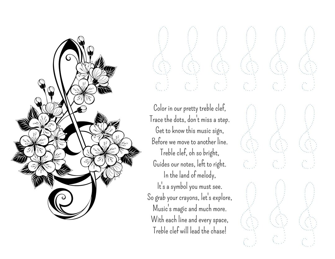 Treble Clef Color and Practice! - Etsy