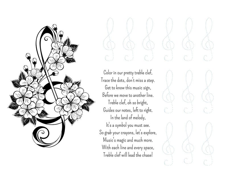 Treble Clef Color and Practice! - Etsy