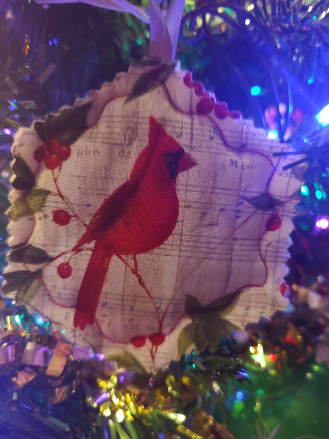 Cardinal Christmas Tree Ornament, Handmade Decorative Ornament, Holiday ...