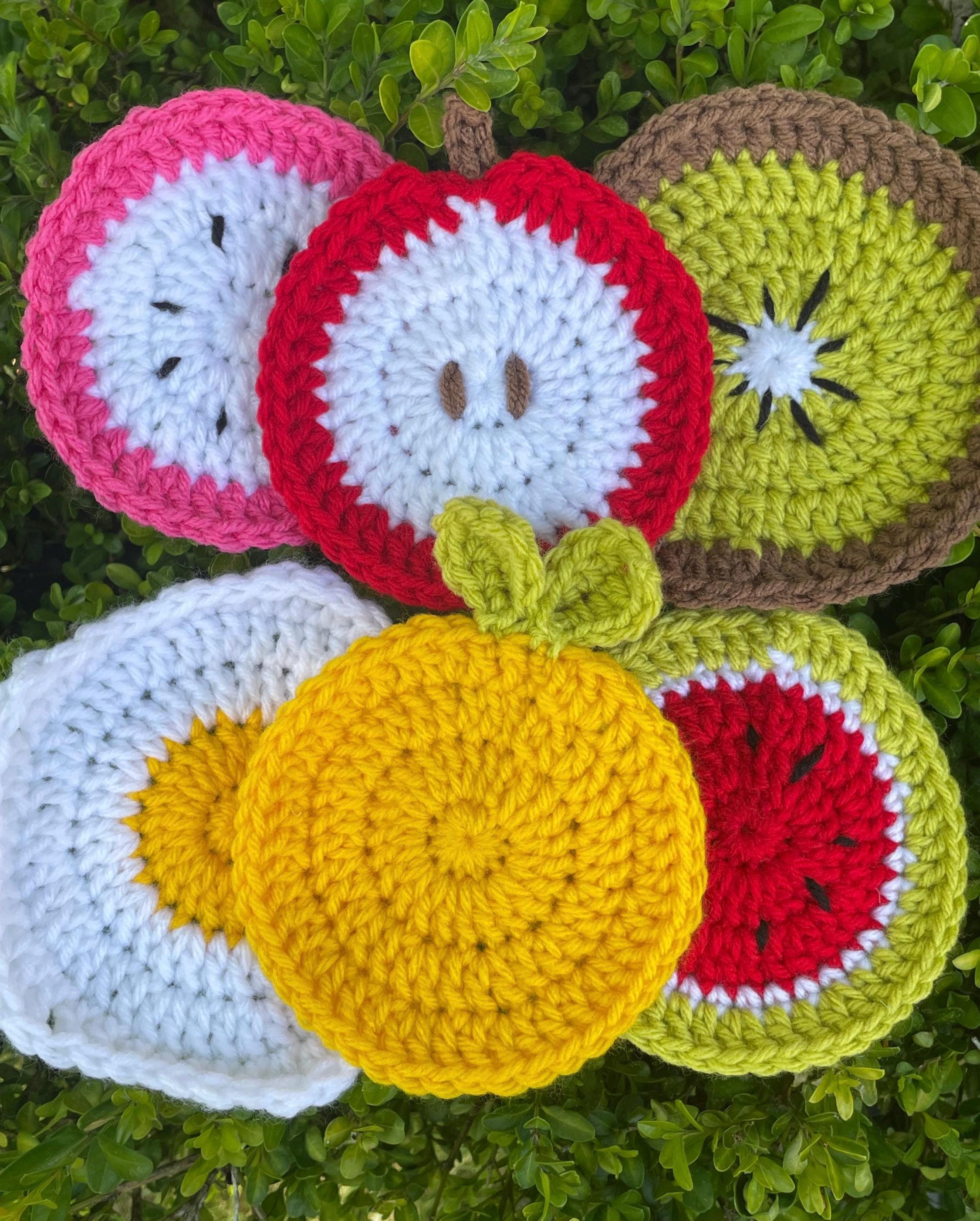 Handmade Crochet Food Coasters | Fun Fruit Drink Coasters - Etsy