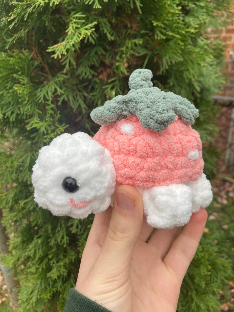 Cute Strawberry Turtle Plush Turtle Plushie Strawberry - Etsy