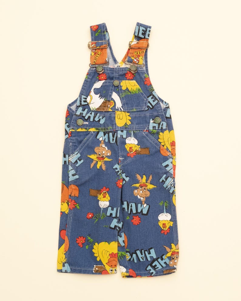 Vintage 70s Hee Haw Cartoon Print Overalls - Kids Size 12-18M - Etsy