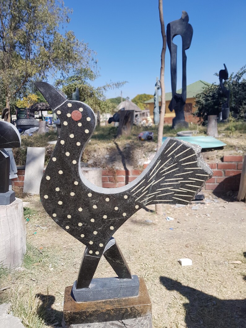 Guinea Fowl, Abstract Bird Sculpture, Shona Sculpture, Stone Sculpture ...