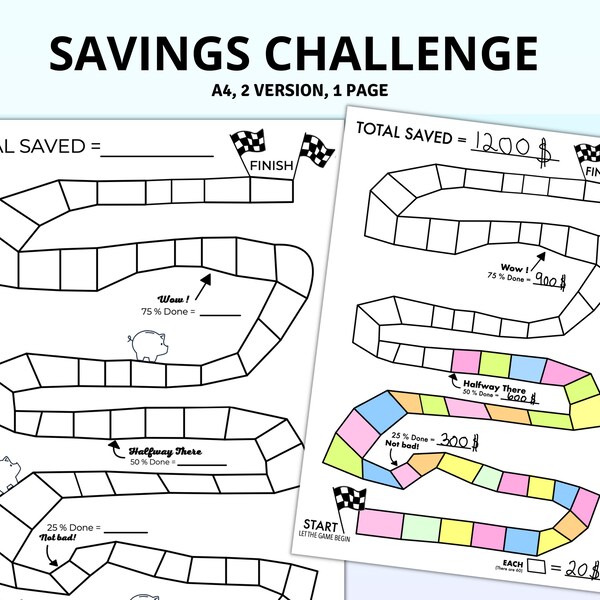 Printable Coloring Savings Tracker - Etsy