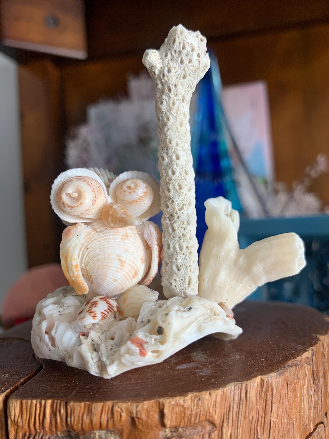 Handmade Seashell Figurine, Coastal Decor, Beach Decor, Ocean Art ...