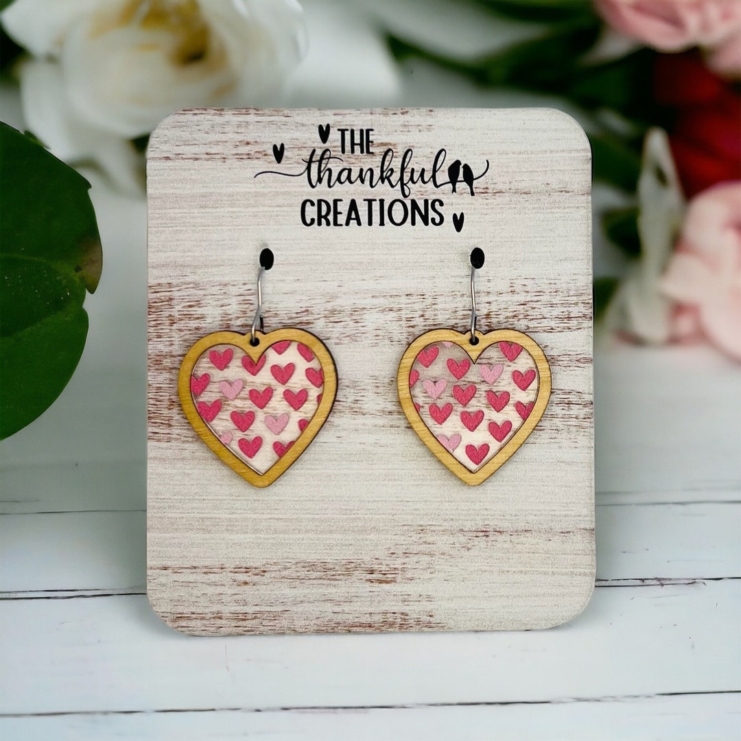 Heart Inlay Earring Bundle Laser File Digital Download SVG PDF - Etsy