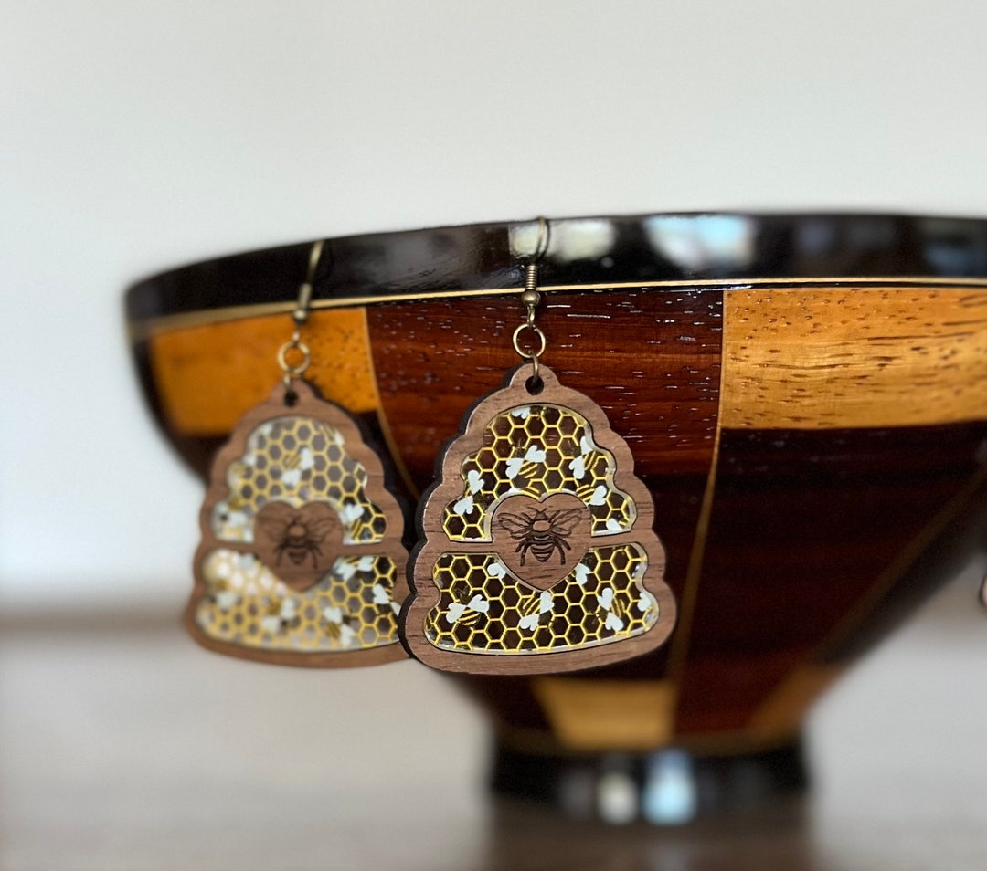 Bee Hive Inlay Earring Laser File SVG PDF Digital Download - Etsy