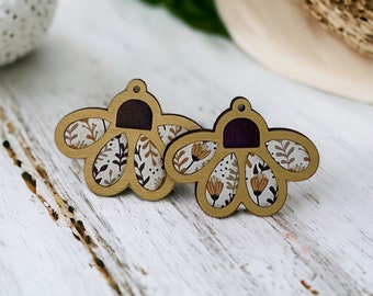 Tulip Floral Inlay Earring Digital Download SVG PDF - Etsy