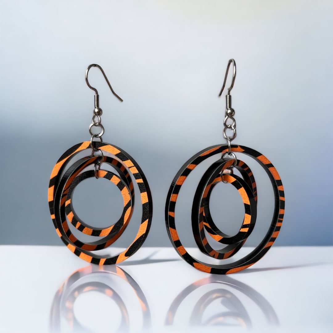 Nested Hoop Earring Bundle and Leather Connectors Laser File Digital ...