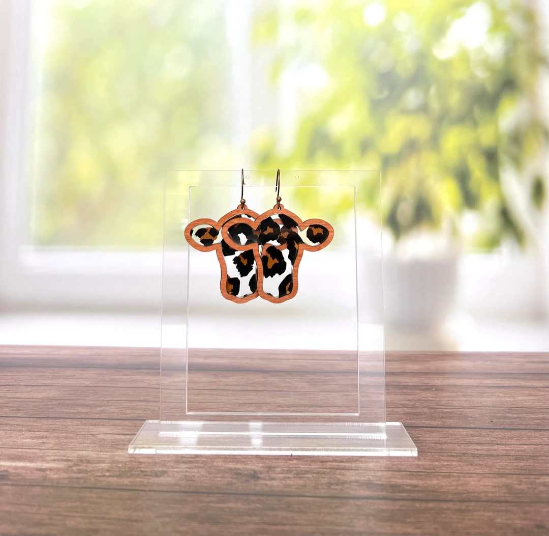 Cow Head Inlay Earring Laser File Digital Download SVG PDF - Etsy