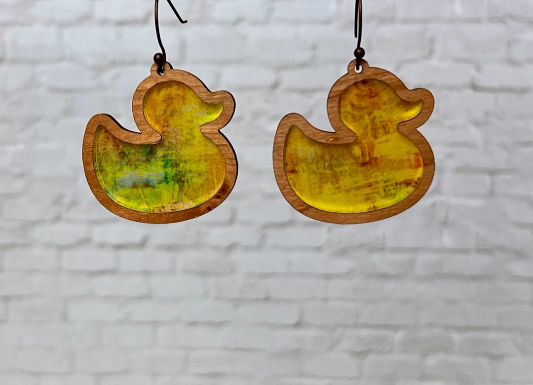 Duck Ducky Inlay Earring Digital File SVG PDF - Etsy