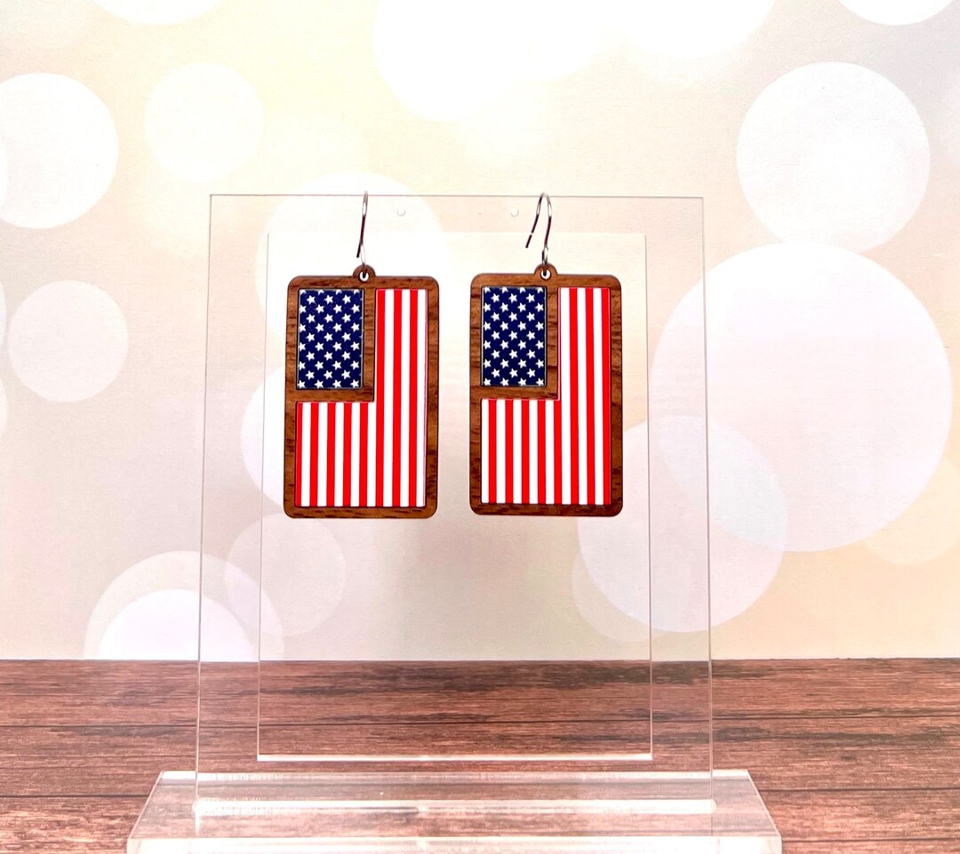 Flag Inlay Earring Laser File Digital Download SVG PDF - Etsy