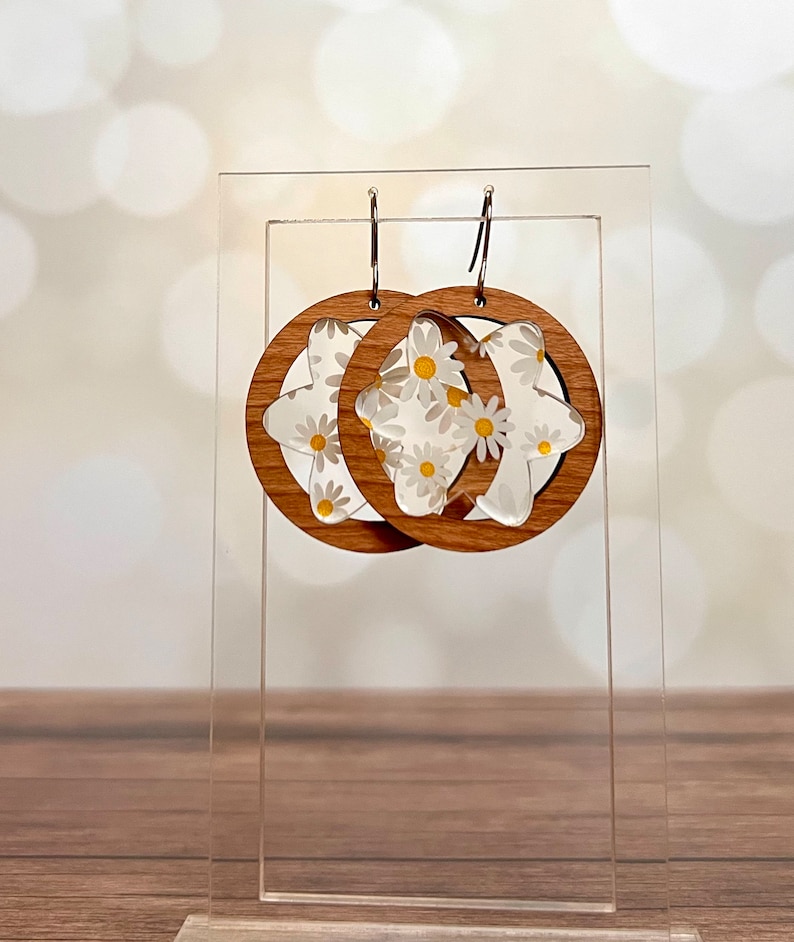 Flower Floating Nested Inlay Earring Digital Download SVG PDF - Etsy