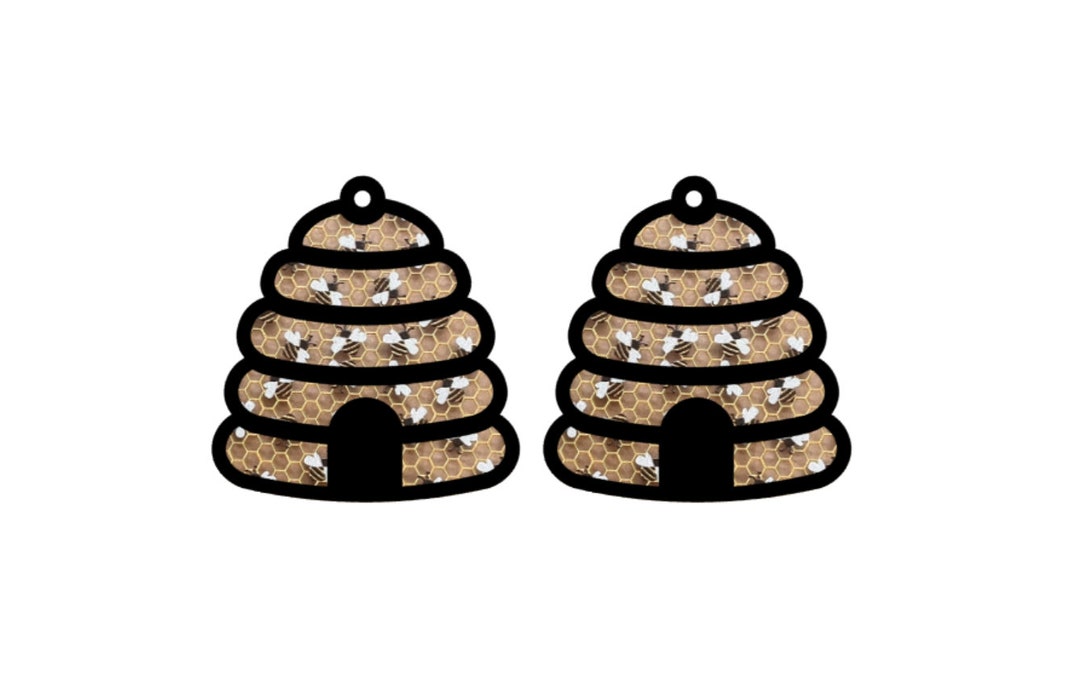 Layered Bee Hive Earring Laser Cut File Digital Download SVG PDF - Etsy
