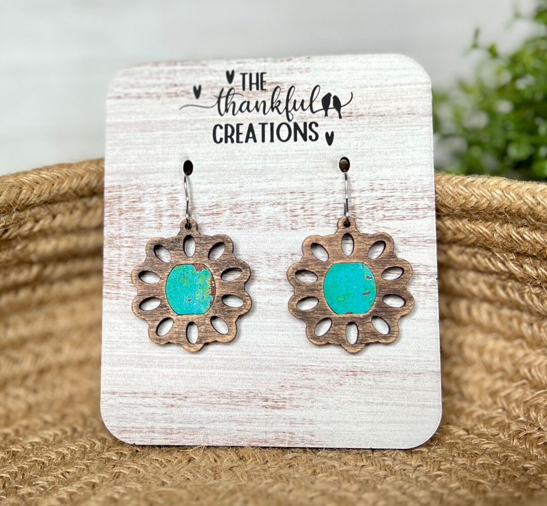 Concho Country Western Inlay Earring File Laser Digital Download SVG ...