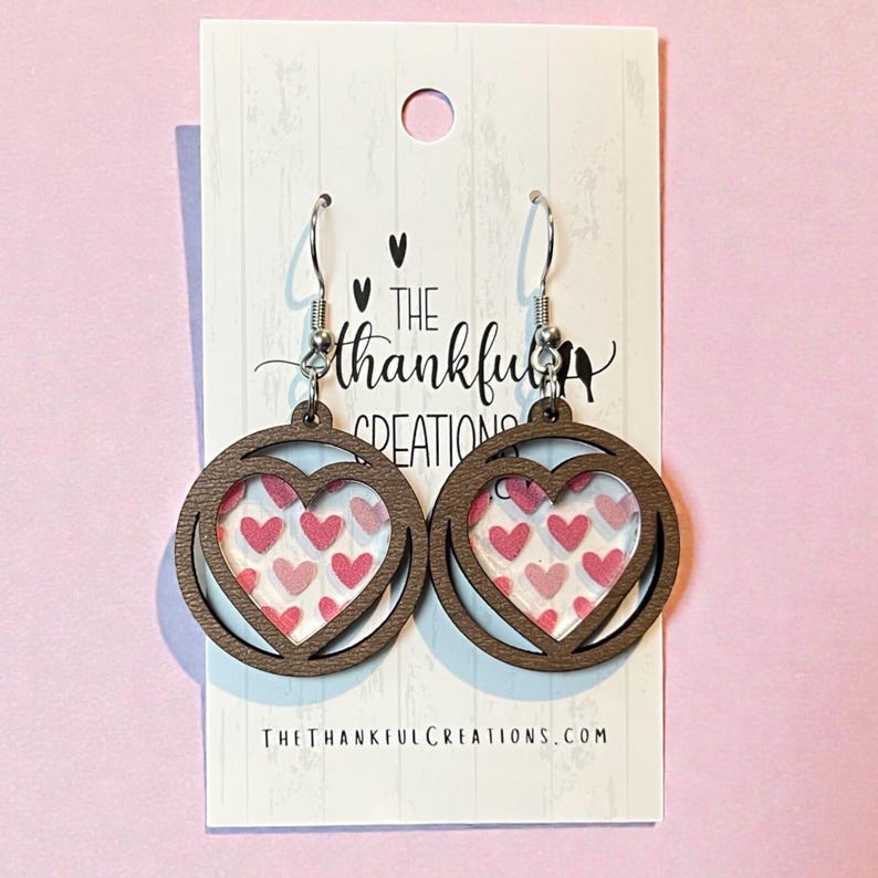 Valentine Heart Inlay Earring Bundle SVG PDF | Laser Cut Earrings File ...