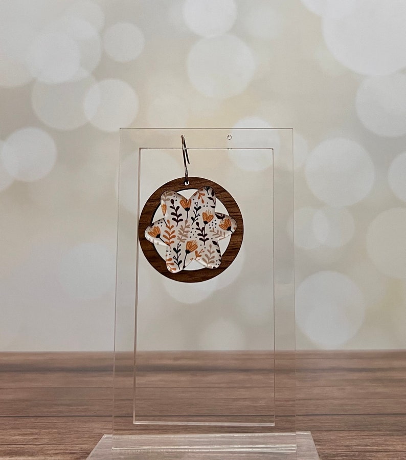 Flower Floating Nested Inlay Earring Digital Download SVG PDF - Etsy