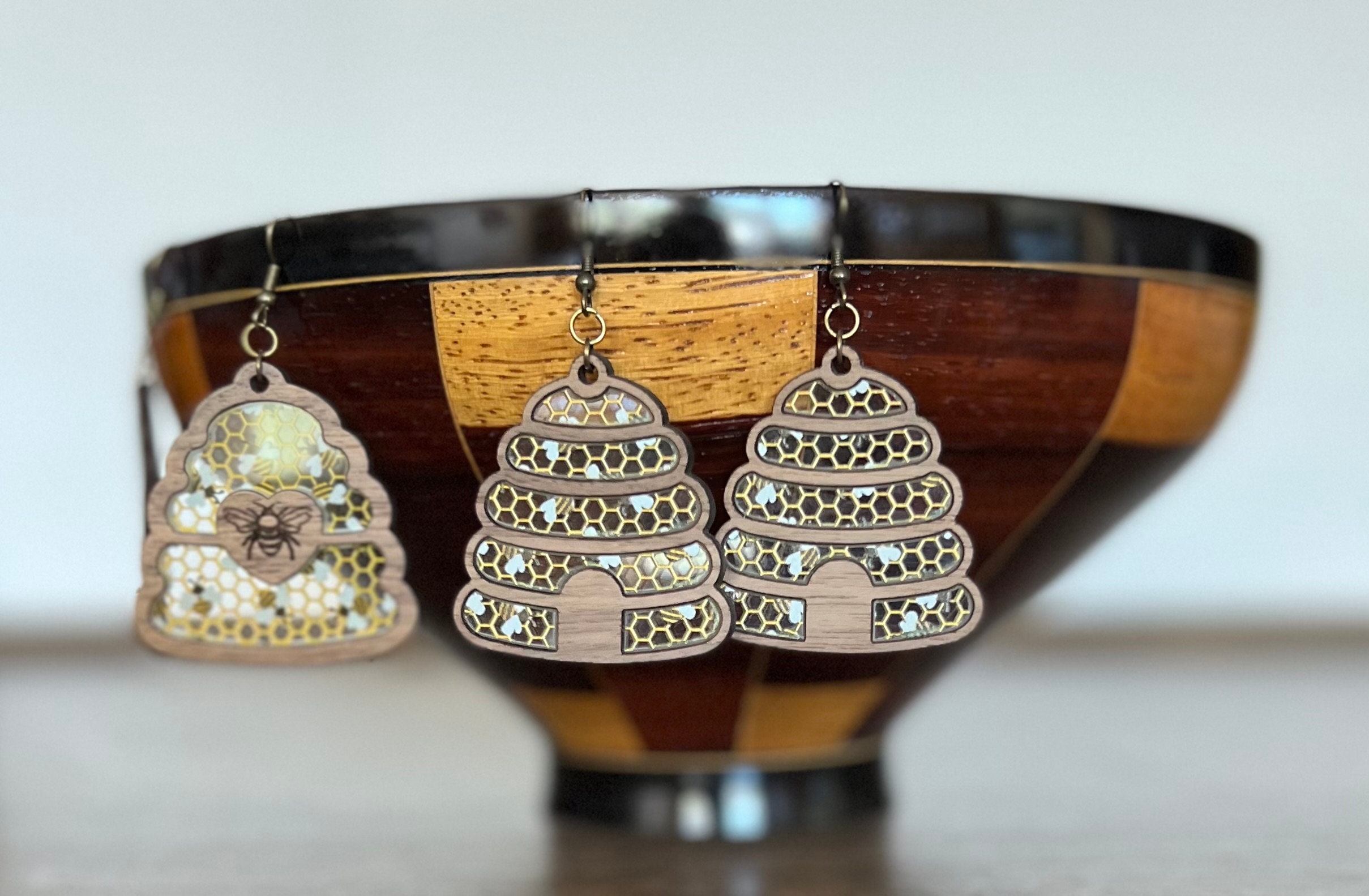 Bee Hive Inlay Earring File Bundle SVG Digital Download - Etsy