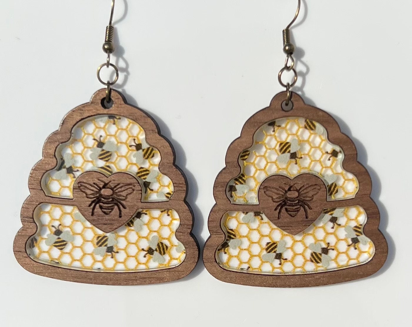 Bee Hive Inlay Earring File Bundle SVG Digital Download - Etsy