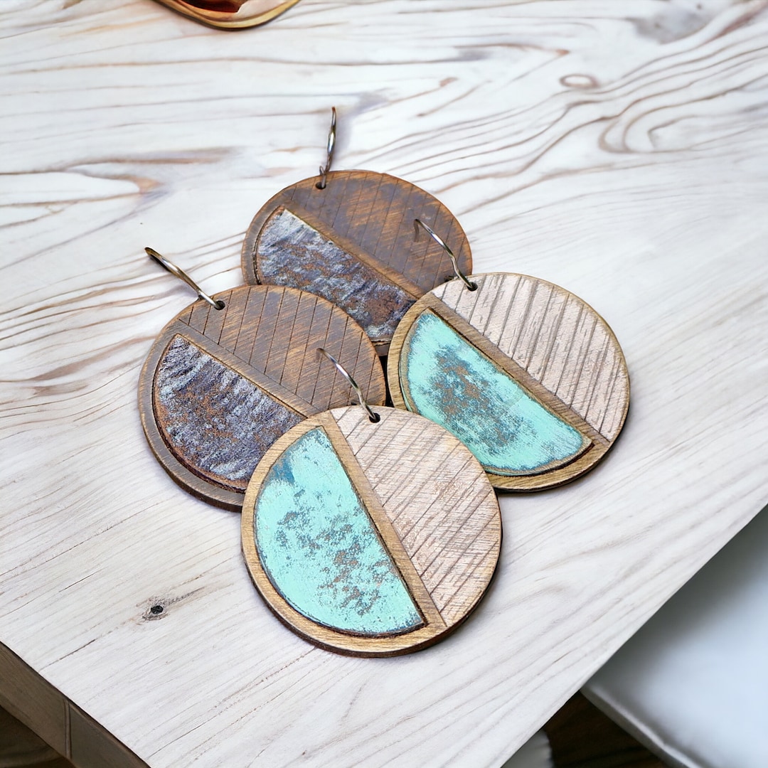 Half Inlay or Partial Inlay Striped Circle Earring SVG - Etsy