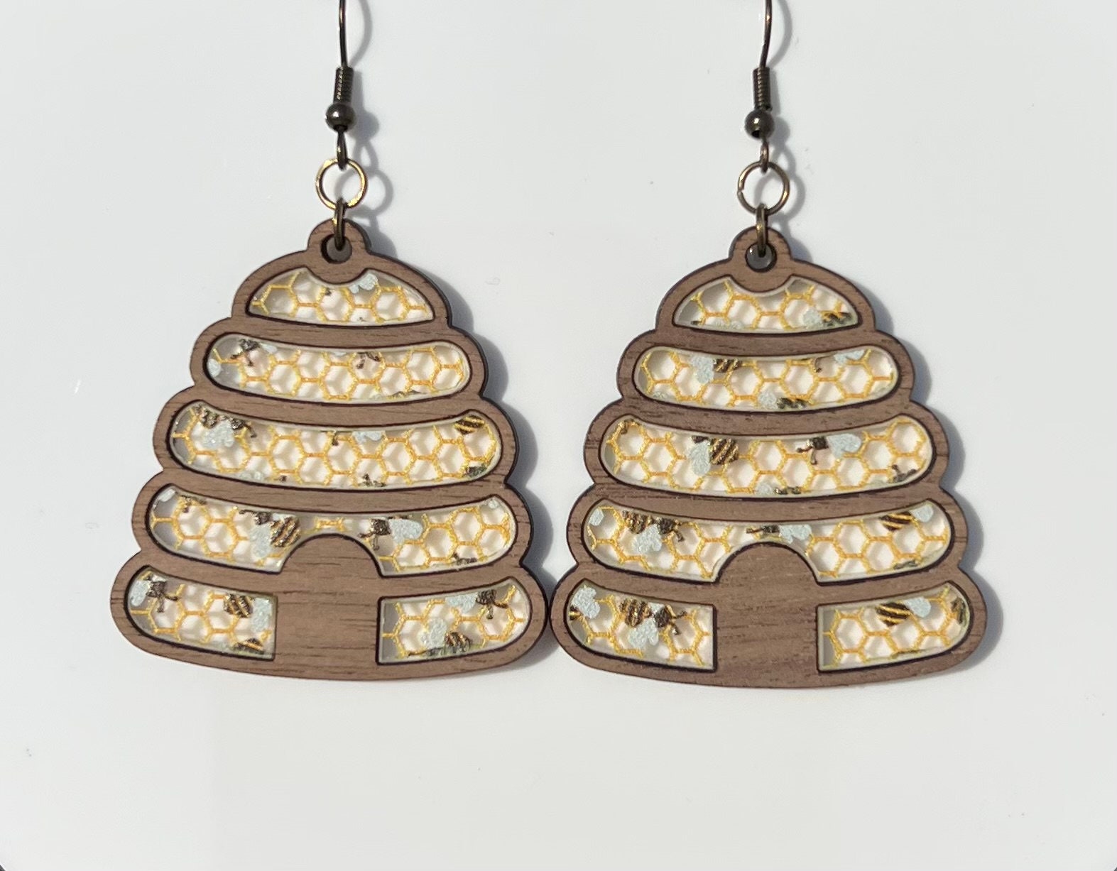 Bee Hive Inlay Earring File Bundle SVG Digital Download - Etsy