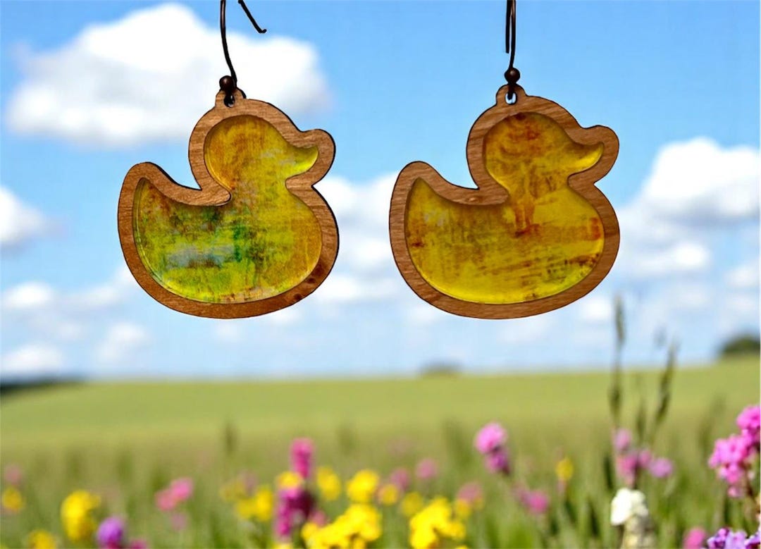 Duck Ducky 4x4 Inlay Earring Digital Laser Cut File SVG PDF - Etsy