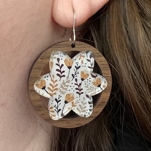Flower Floating Nested Inlay Earring Digital Download SVG PDF - Etsy