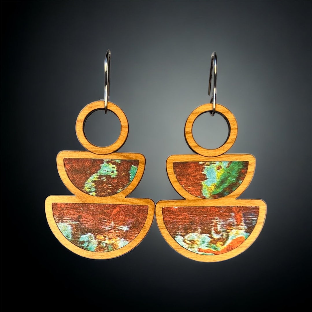 Double Half Circle Inlay Earring Bundle Laser File Digital Download SVG ...