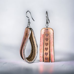 Leather Leatherette Large Loop Heart Valentine Earring Laser File ...